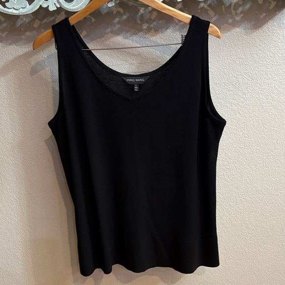 Ming Wang | Tops | Ming Wang Elegant Black Sleeveless Top | Poshmark